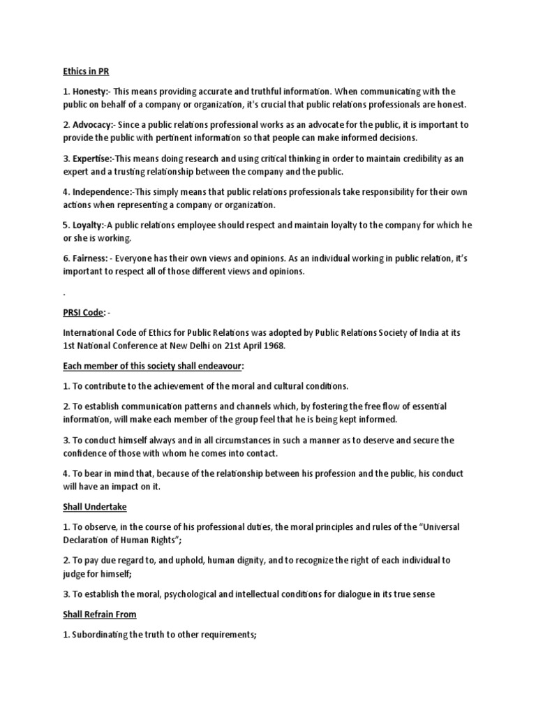 Ethical Guidelines and Best Practices for Public Relations: An In-Depth ...