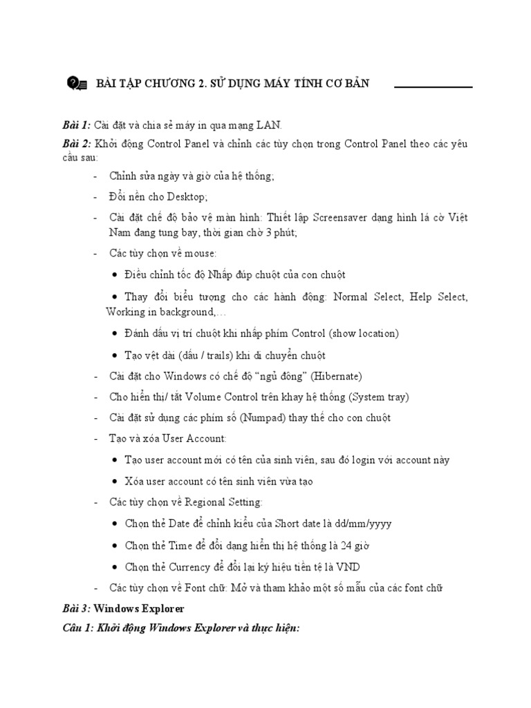 BT C2. Su Dung May Tinh CB | PDF