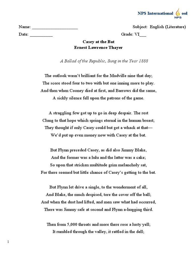 Casey at The Bat | PDF | Travel