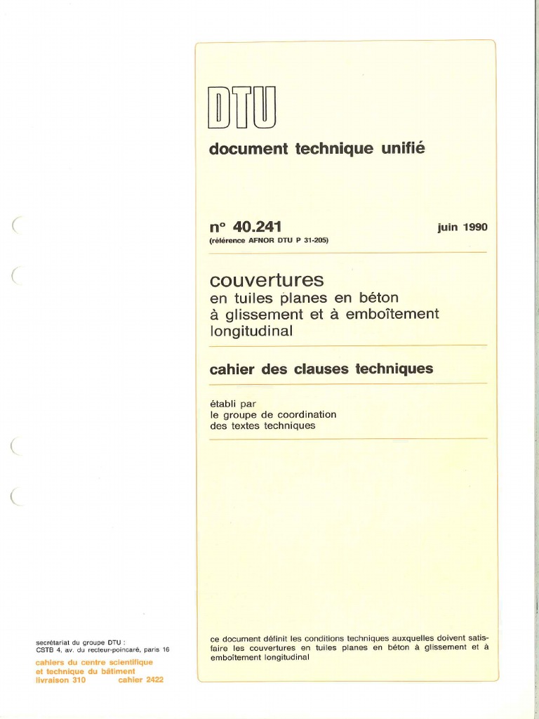 DTU 40-241 Tuile béton plane.pdf | PDF