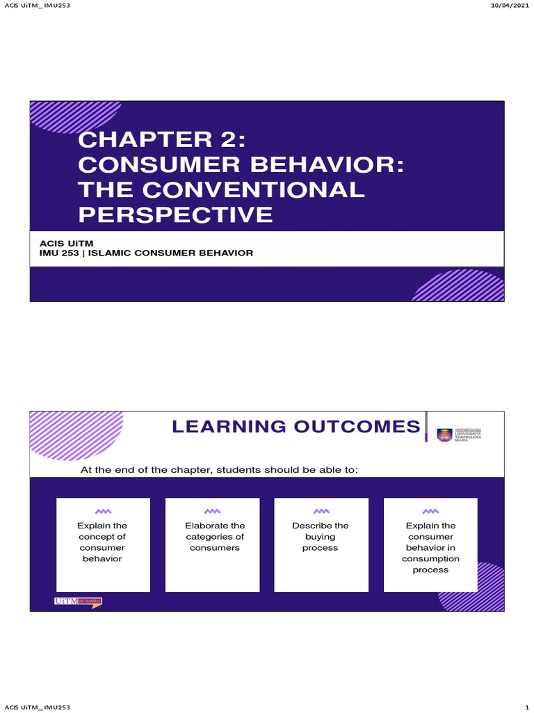 IMU253 - CHAPTER 2 - Student PDF | PDF | Behavior | Consumer Behaviour