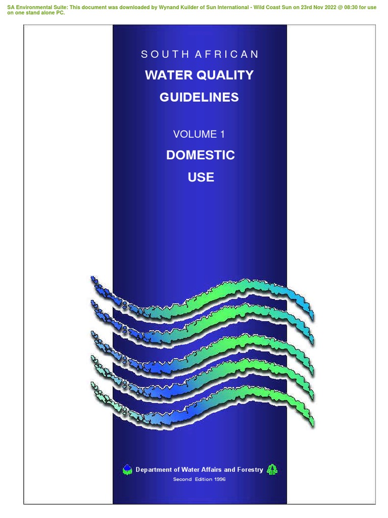 Water Quality Guidelines - Domestic Use | PDF | Water Quality | Water