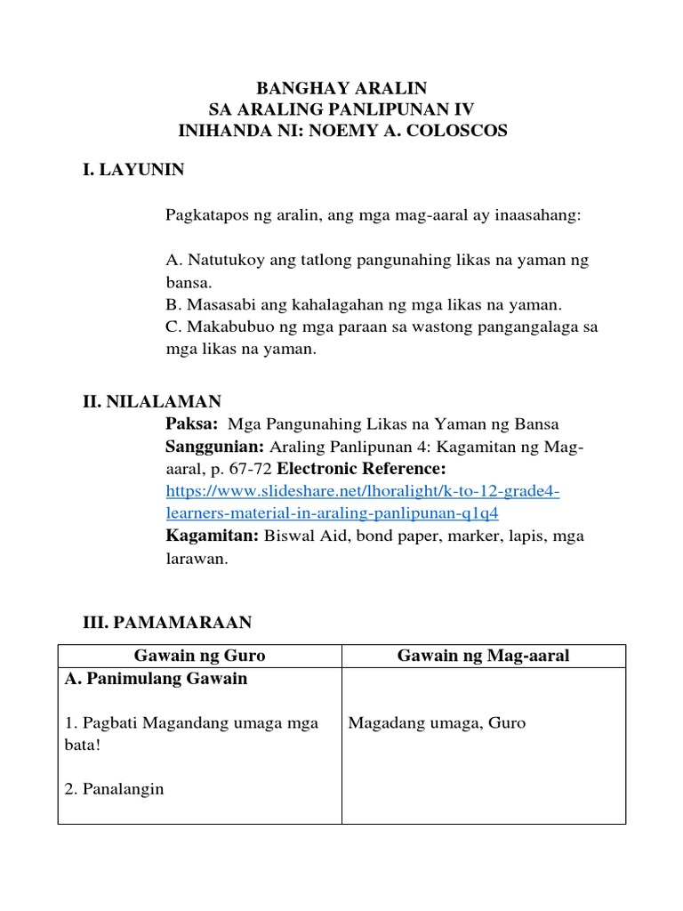 Araling Panlipunan IV | PDF