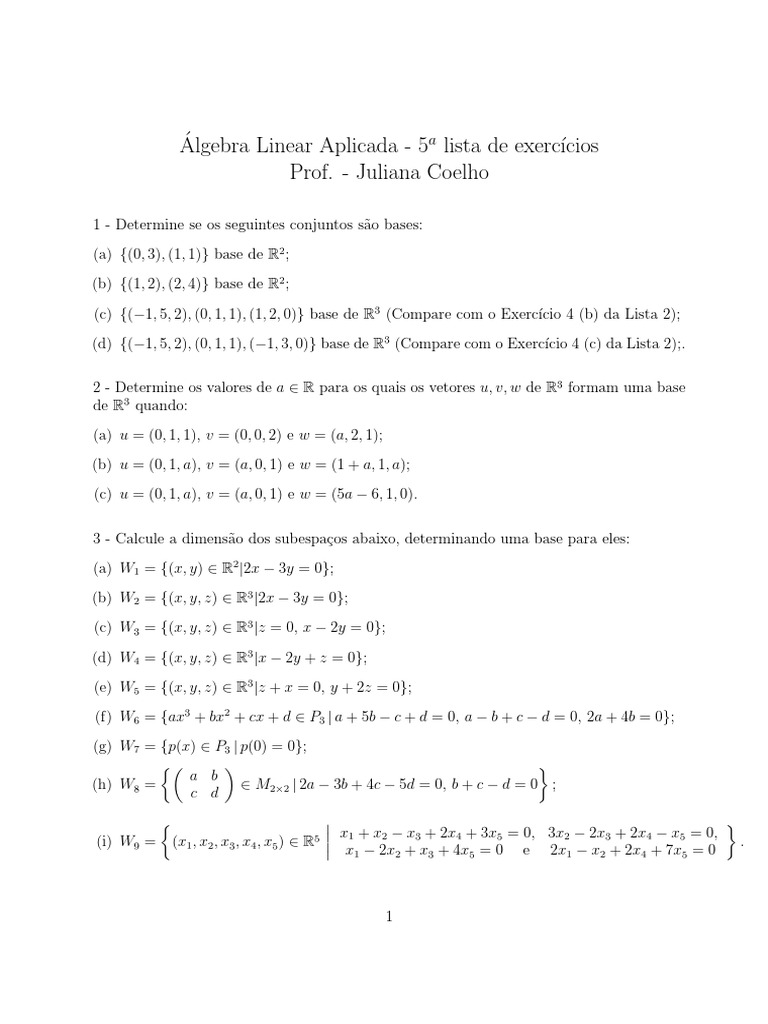 Lista5 1 PDF | PDF | Métodos e Materiais de Ensino