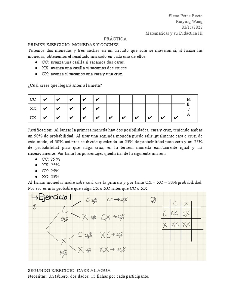 Mates Práctica Juegos de Probabilidad | PDF | Juego de azar