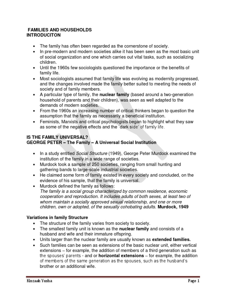 Families and Households | PDF | Family | Gender Studies