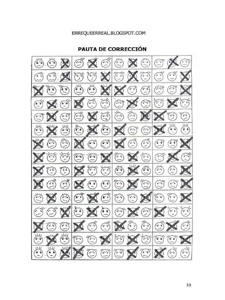 Corrección Test Caras | PDF