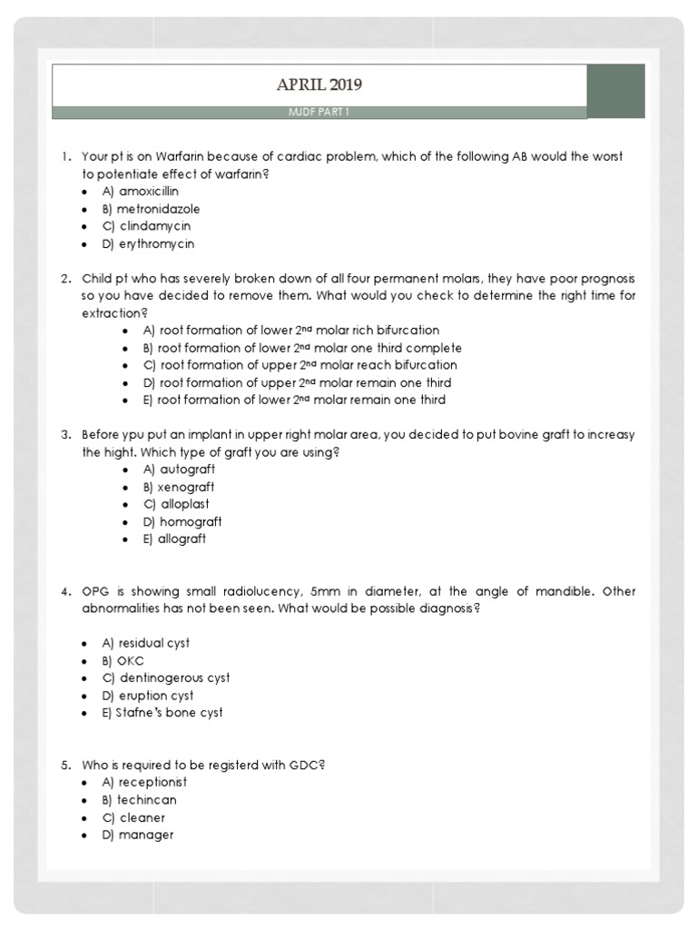 MJDF April 2019 PDF | PDF | Periodontology | Clinical Medicine