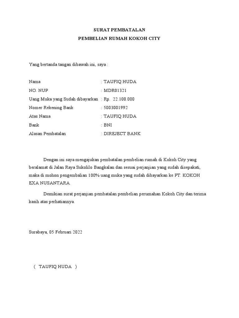 Surat Pembatalan Pdf