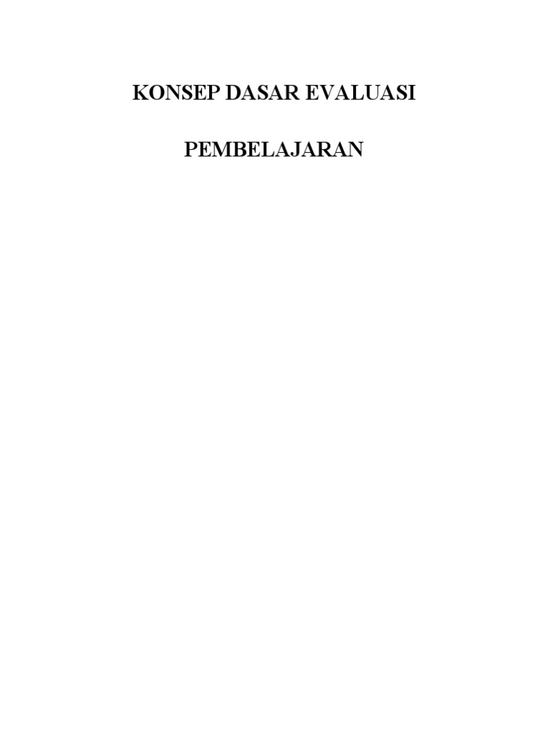 Makalah Konsep Dasar Evaluasi | PDF