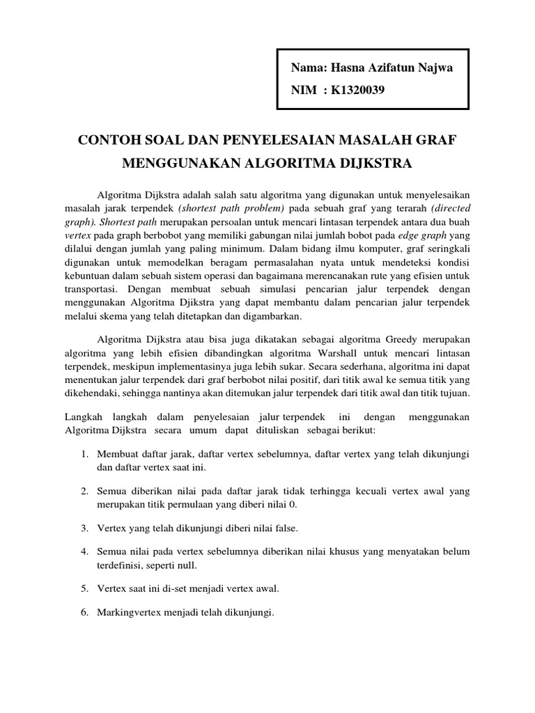 Hasna Azifatun Najwa - K1320039 - Penerapan Graf Proyek Matdis | PDF ...
