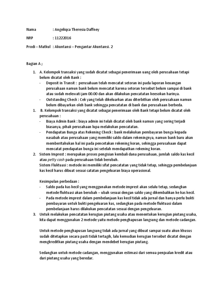Akt-11222016-Angeliqca Theresia | PDF | Pengelolaan Keuangan & Uang