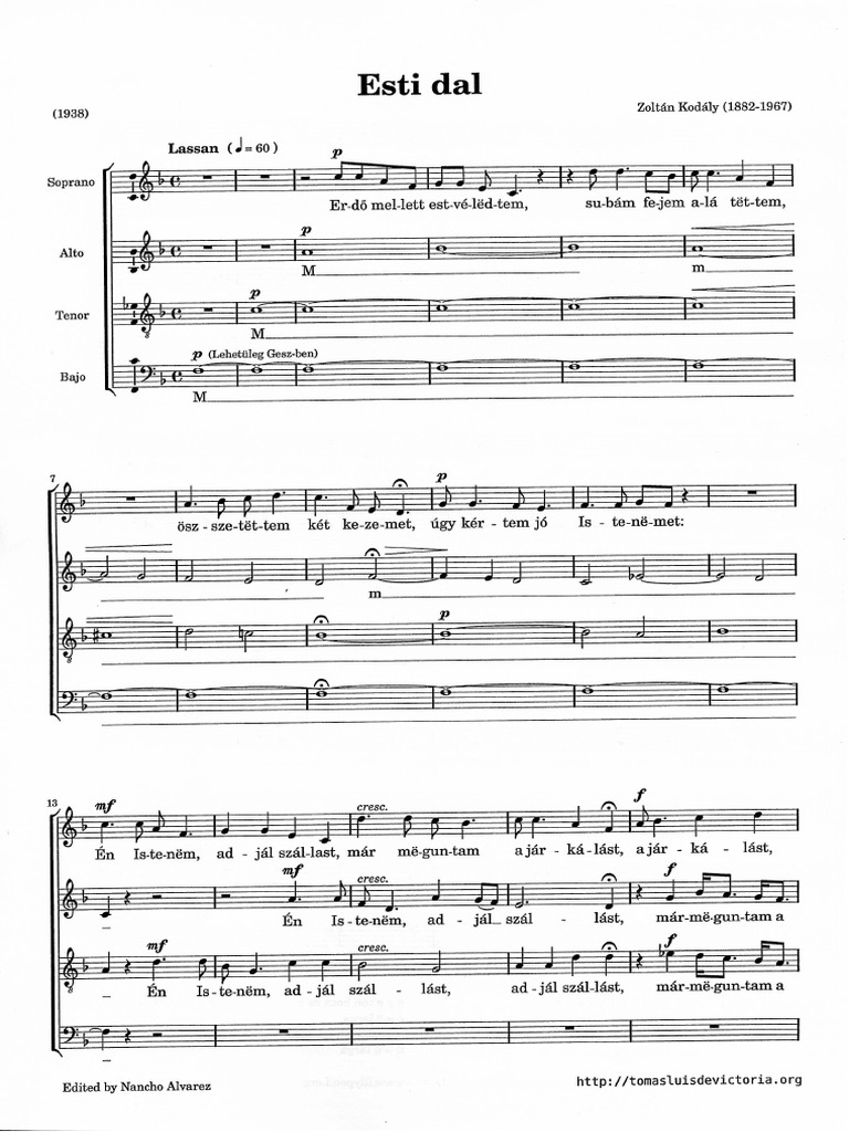 Esti Dal Ungherese - Z. Kodàly | PDF