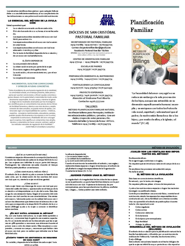 TRIPTICO MÉTODO DE PLANIFICACIÓN FAMILIAR. JULIO 2018 | PDF ...