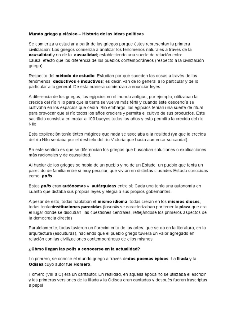 Orígenes y características del mundo griego | PDF | Falacia | Héctor