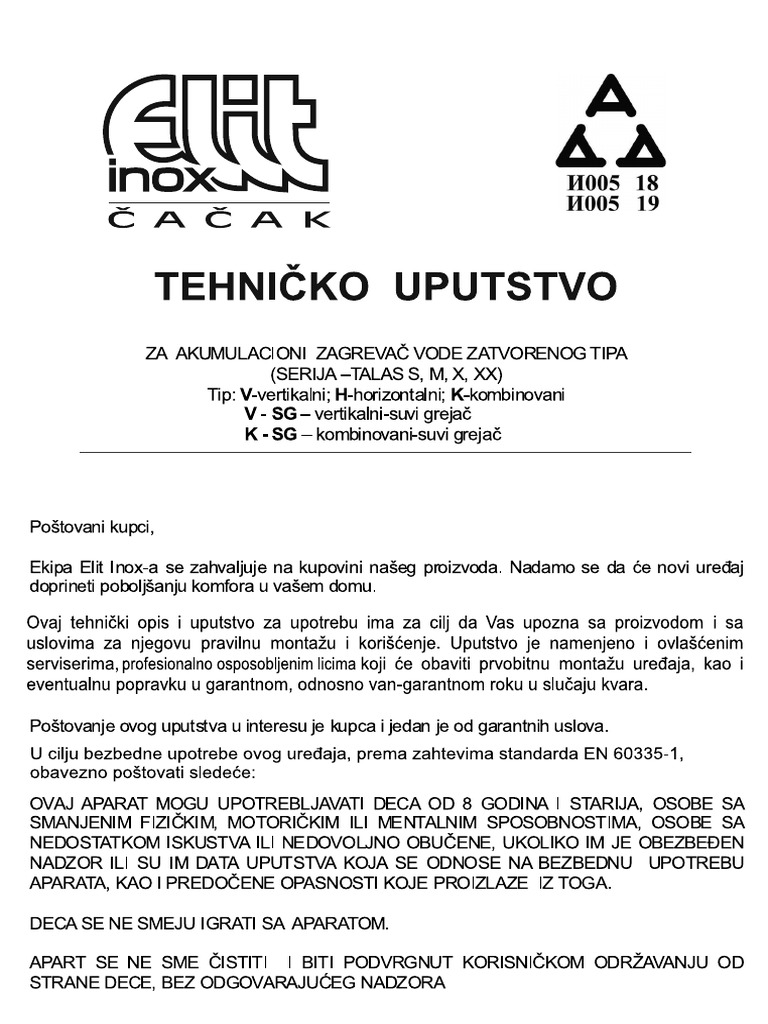 Tehnicko Uputstvo - Talas SMXXX | PDF
