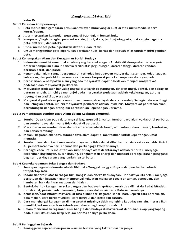 Rangkuman Materi IPS | PDF