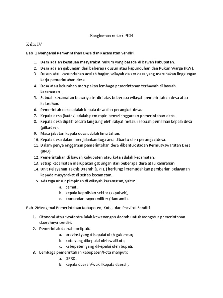 Rangkuman Materi PKN | PDF | Politik | Ilmu Sosial