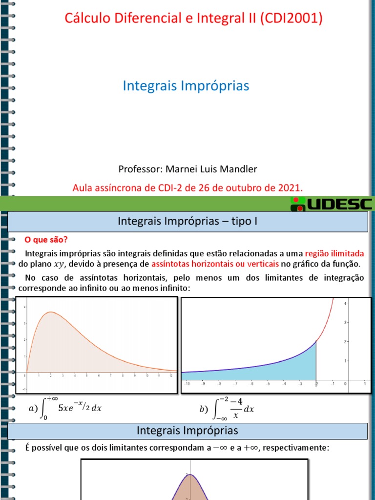 Aula 05 - Integrais Improprias | PDF | Integrante | Limite (Matemática)