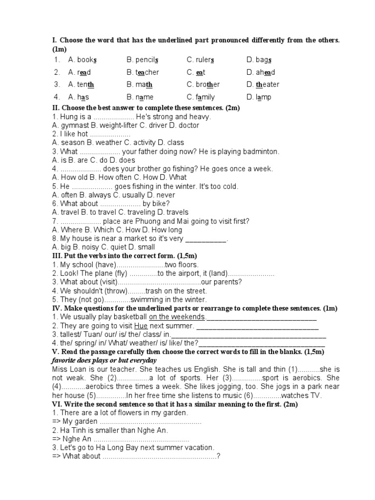 Assessing English Language Skills: An English Proficiency Test | PDF ...