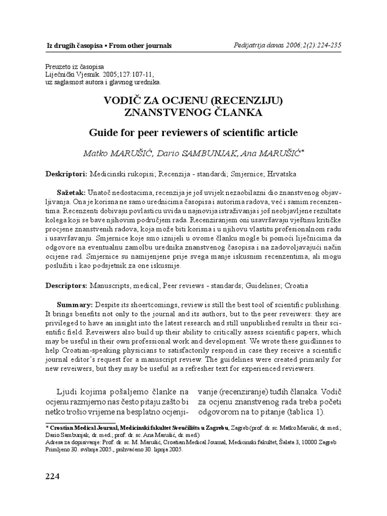 Vodic Za Recenzente PDF | PDF