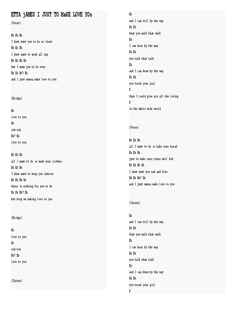 Etta James: I Just Want to Make Love | PDF