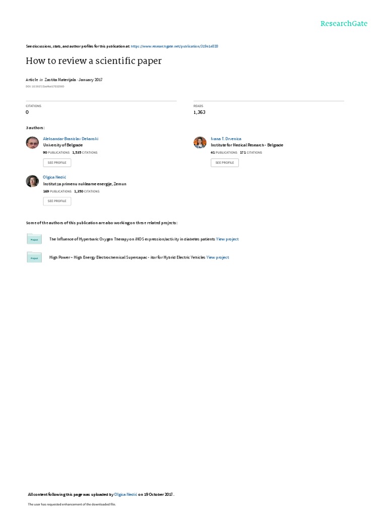 How To Review A Scientific Paper | PDF