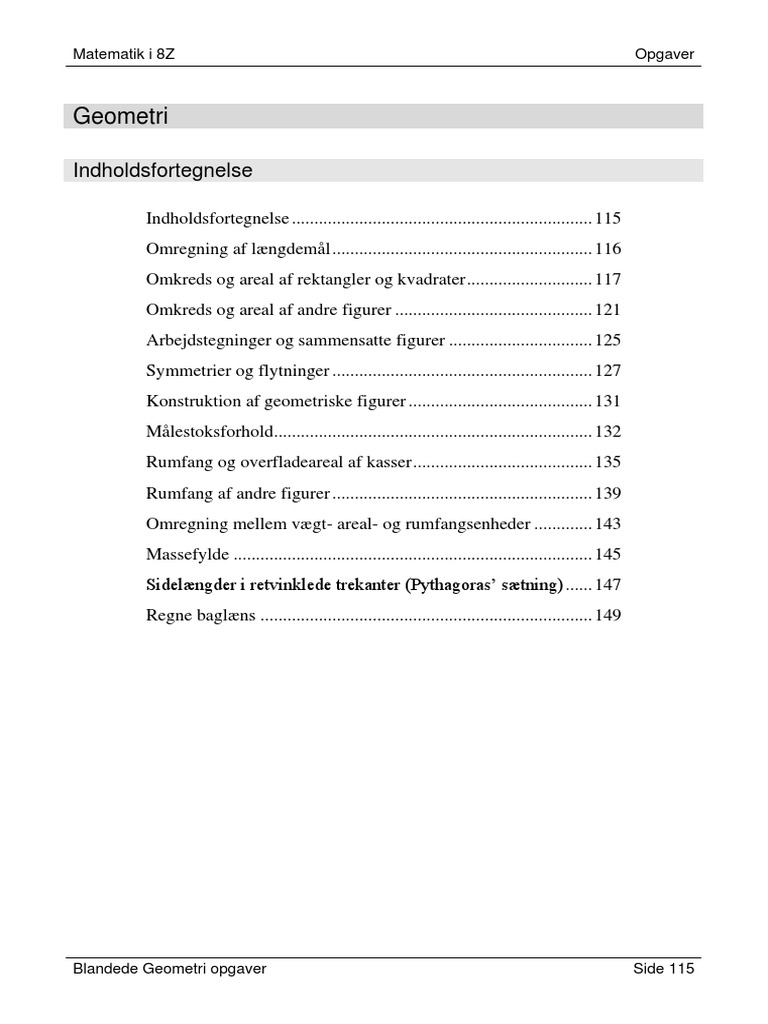 Blandede Geometri Opgaver | PDF