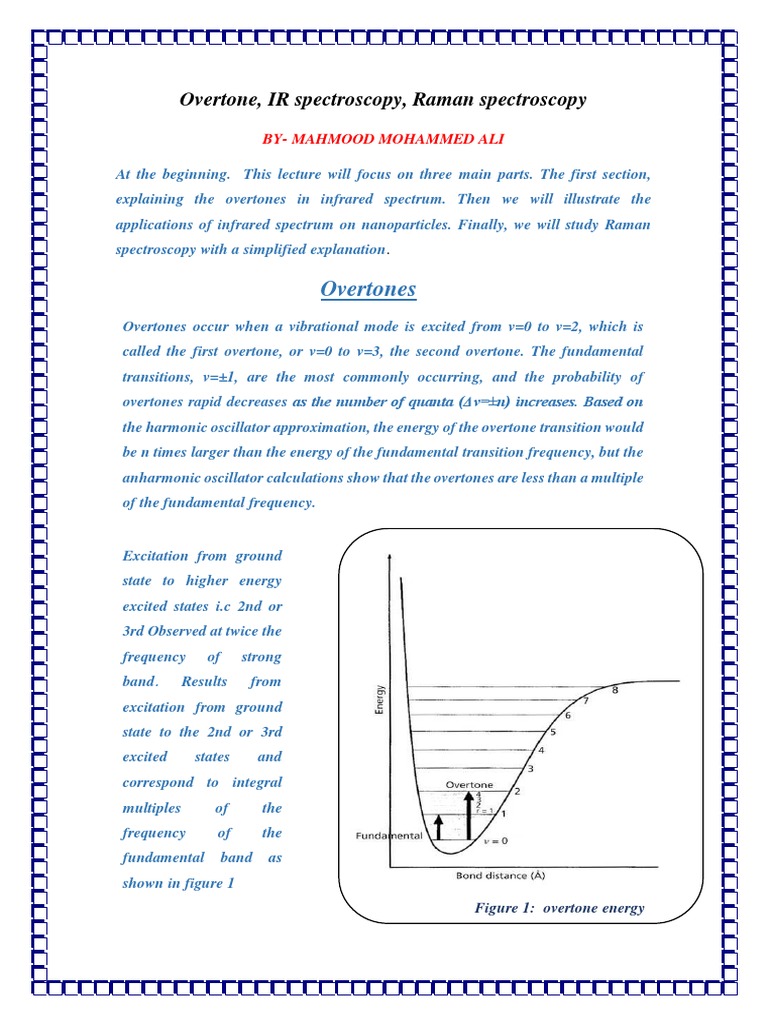 Overtone, IR Spectroscopy, Raman Spectros | PDF | Raman Spectroscopy ...