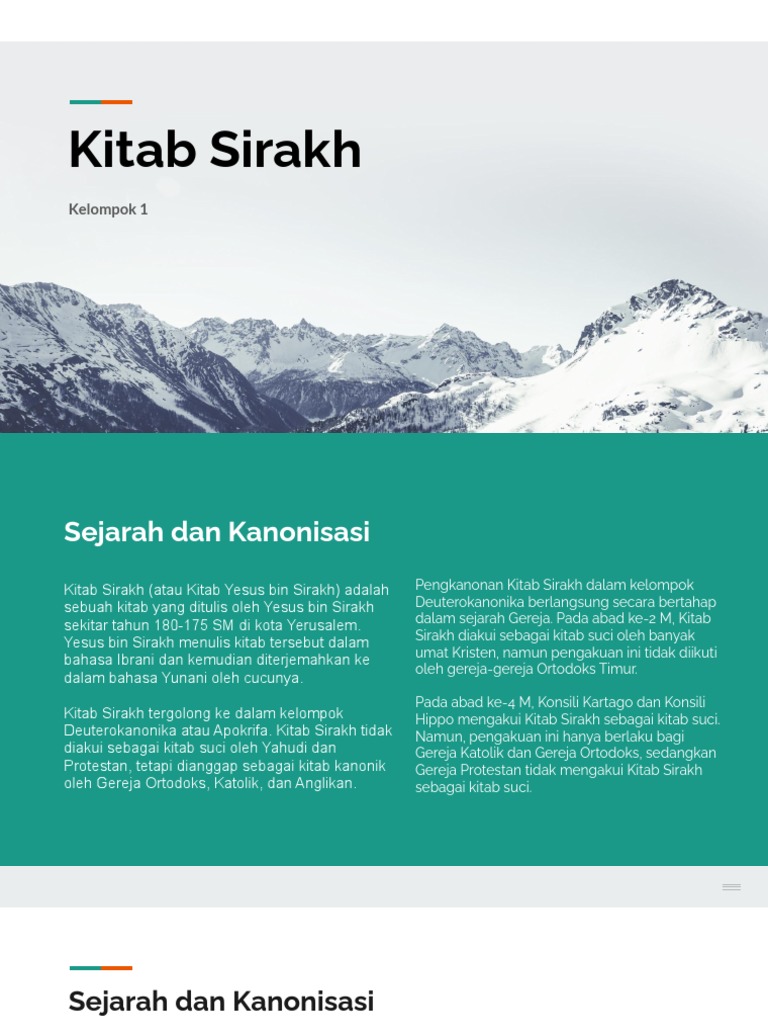 Sejarah dan Kanonisasi Kitab Sirakh dan Barukh | PDF