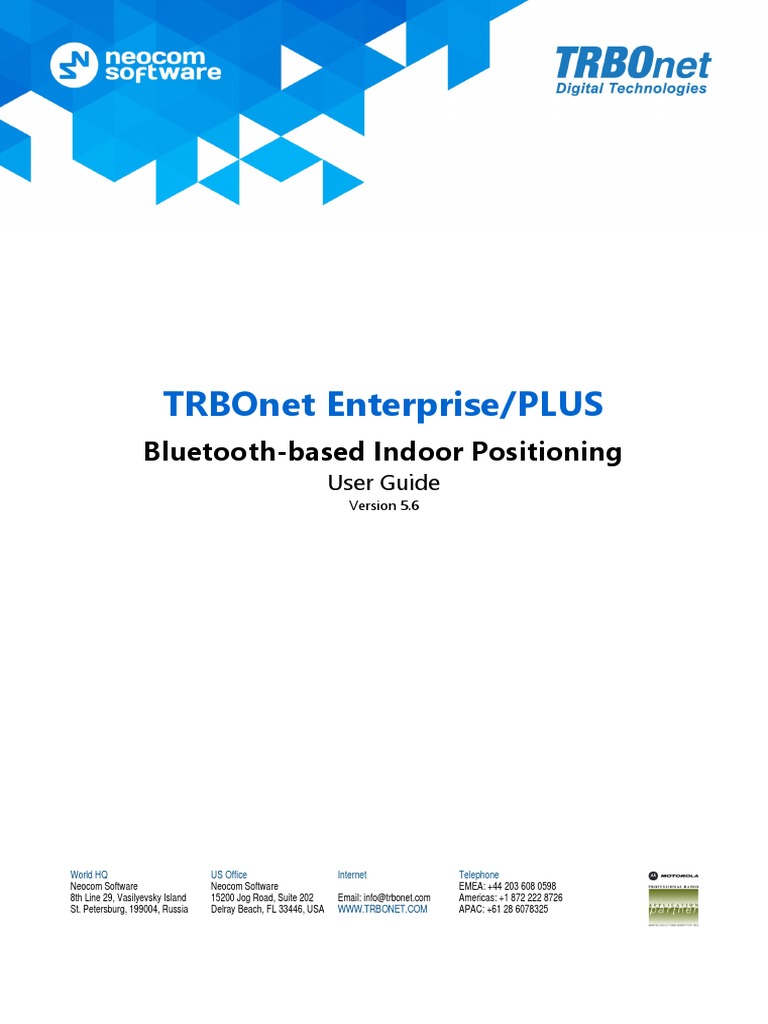 TRBOnet Bluetooth Indoor Positioning User Guide v5.6 PDF | PDF | Computing | Computer Science