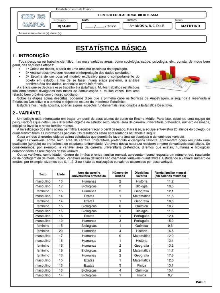 Estatística Básica - 2022 | PDF | Estatísticas | Média