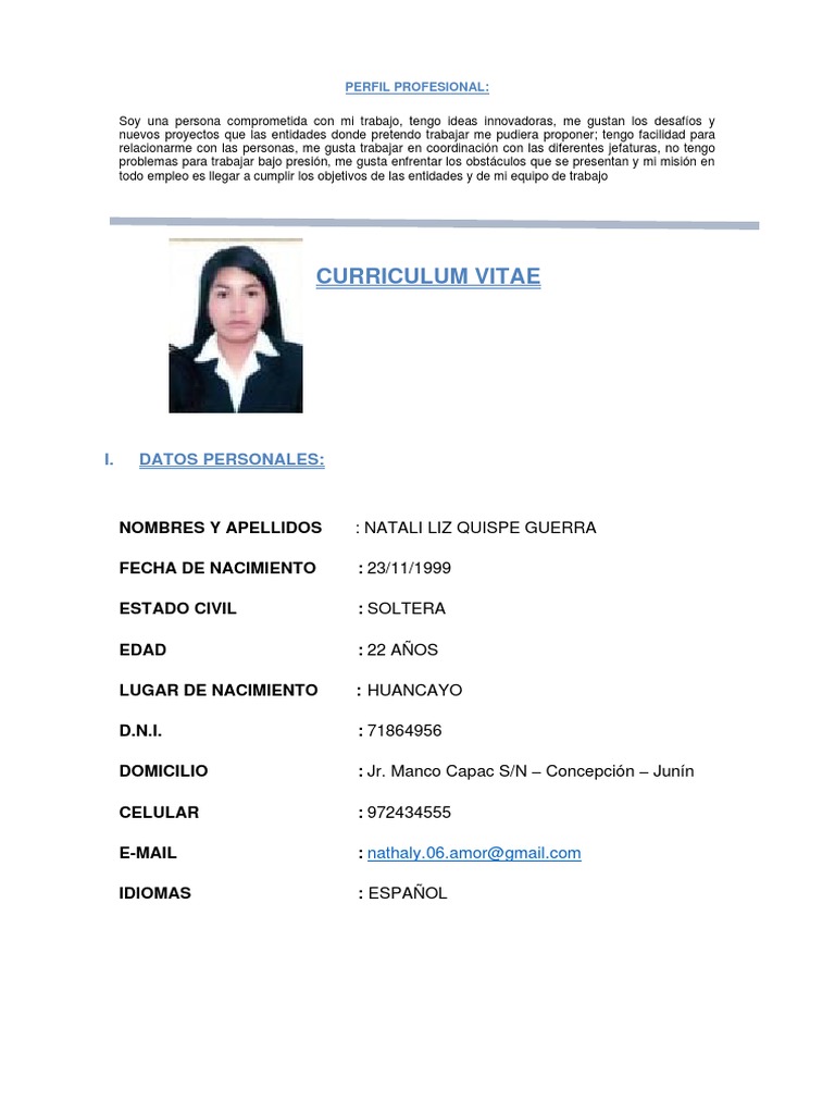 CV Natali Liz | PDF CV Natali Liz | PDF