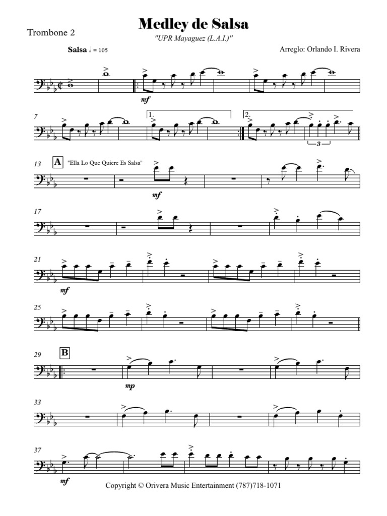 ''Salsa Medley (LAI) '' - Trombone 2 PDF | PDF