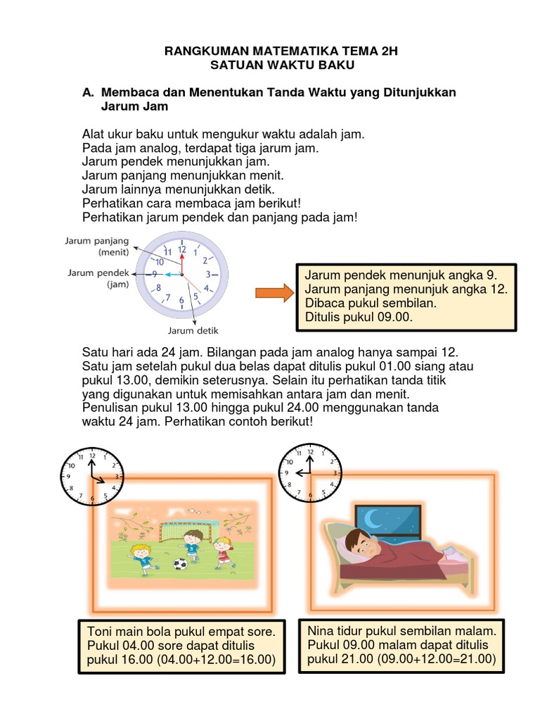 Rangkuman Tema 2H Muatan Matematika | PDF