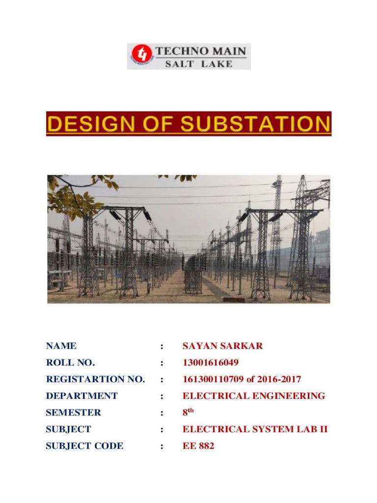 Design of Substation With Transformer Design | PDF