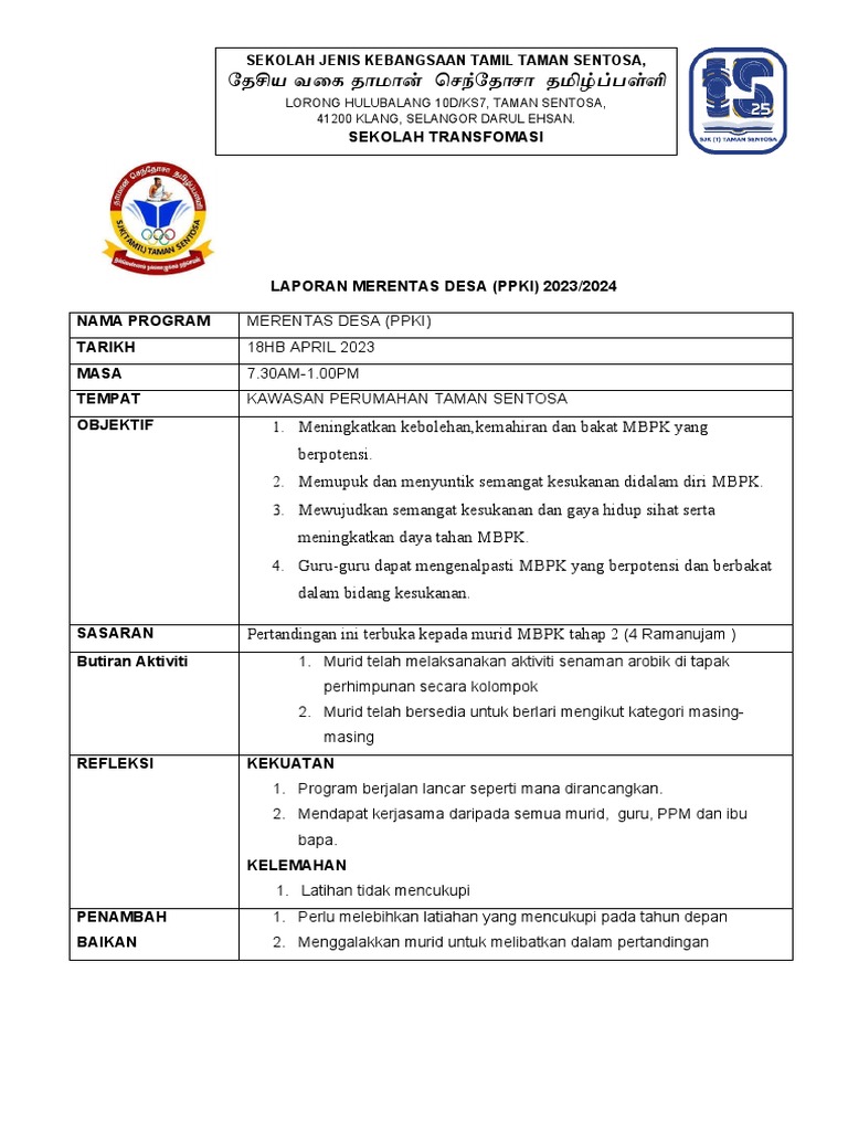 Laporan Merentas Desa 2023 | PDF