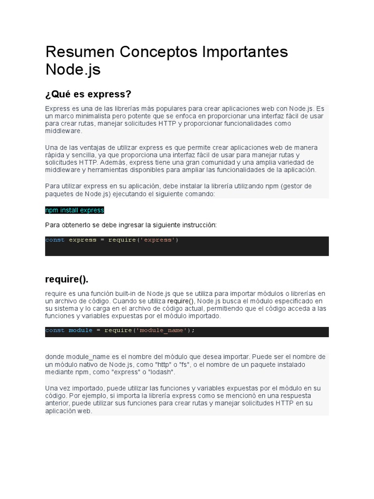 Guía Rápida sobre Express y Node.js | PDF | SQL | Contraseña
