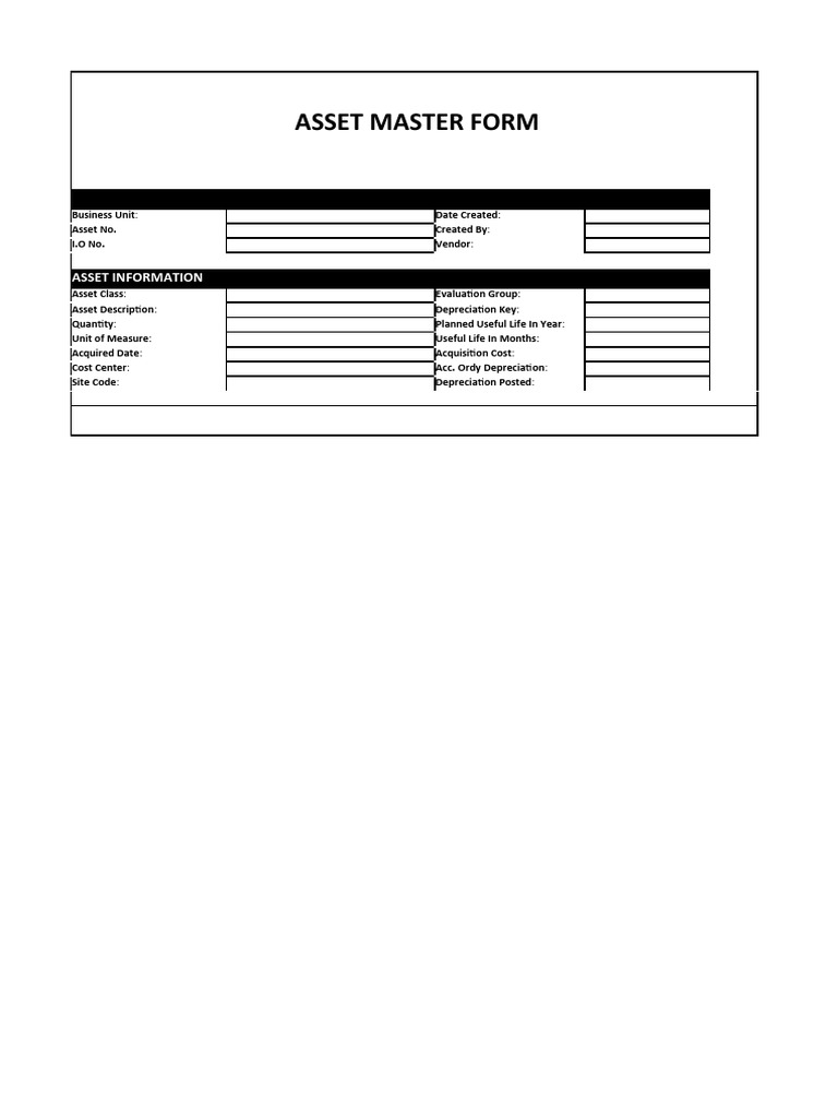 ASSET FORM - Table | PDF