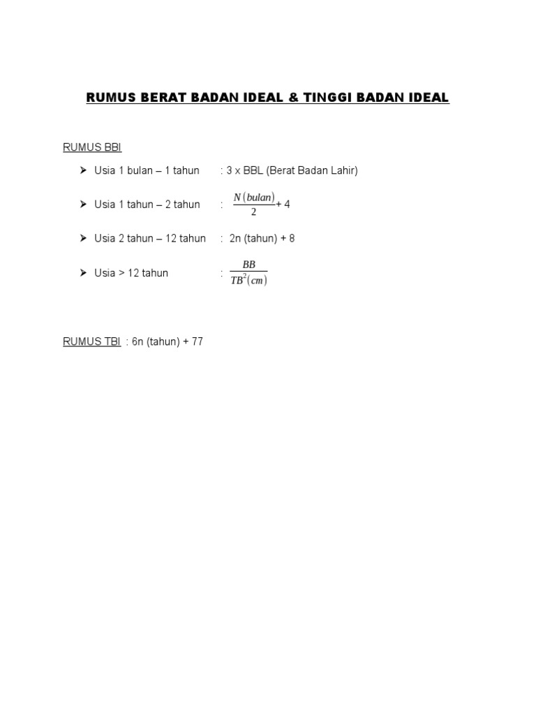 Rumus Bbi | PDF