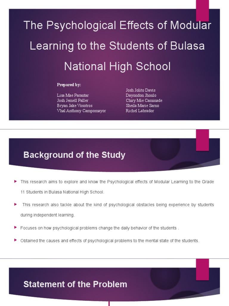 Modular Learning's Impact on Students | PDF | Survey Methodology ...