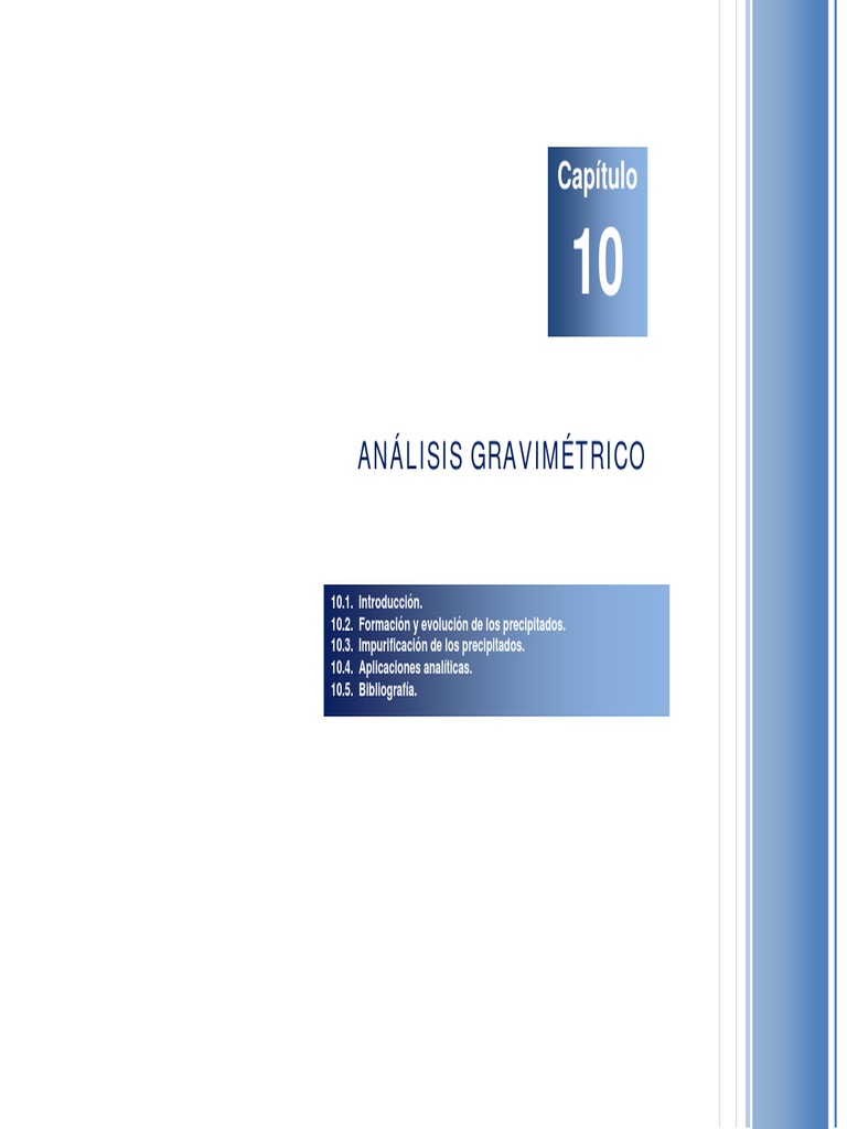 Capitulo10 Análisis Gravimétrico | PDF | Precipitación (Química) | Solubilidad