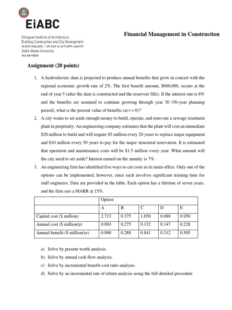 Financial Management Assignment | PDF | Cost–Benefit Analysis | Interest