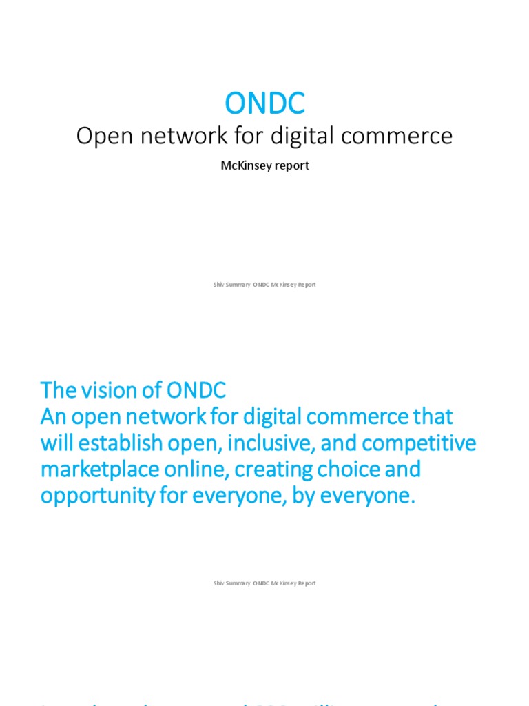 ONDC Report Summary PDF | PDF | E Commerce | Retail