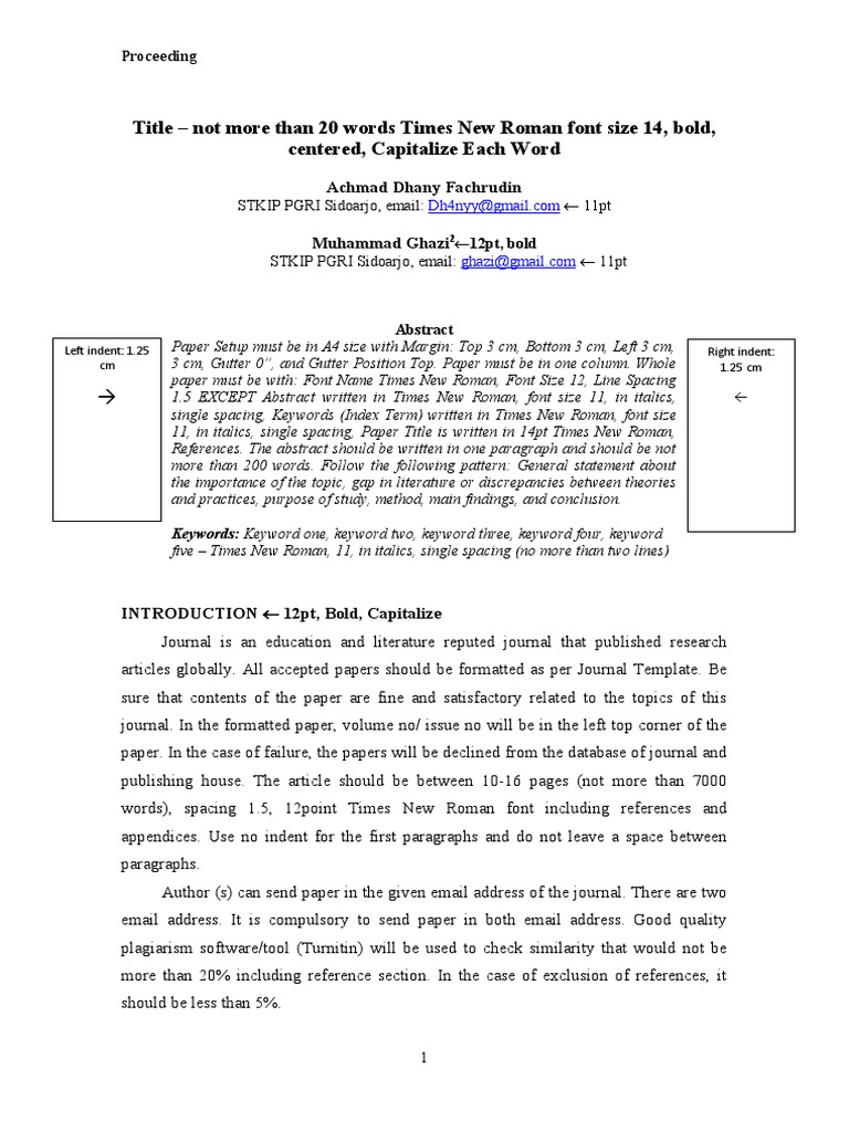 Journal Paper Formatting Guidelines | PDF | Citation | Paragraph