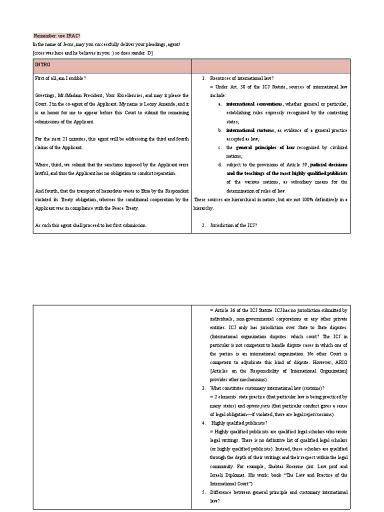 Pleading Script Jessup 2023 | PDF | Treaty | International Law Pleading Script Jessup 2023 | PDF | Treaty | International Law