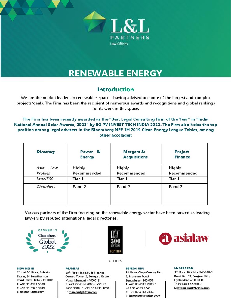 Renewable Energy Profile - L&L Partners | PDF