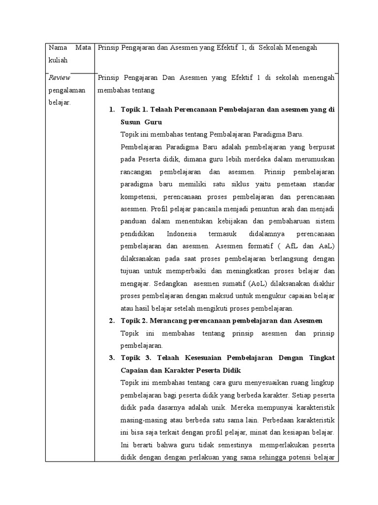 Topik 3, Seminar Ppg..jurnal Refleksi - ASESMEN | PDF