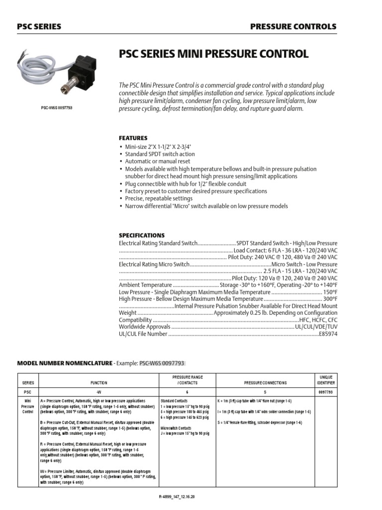 PSC Series Mini Pressure Control Catalog en Us 1568780 PDF | PDF ...