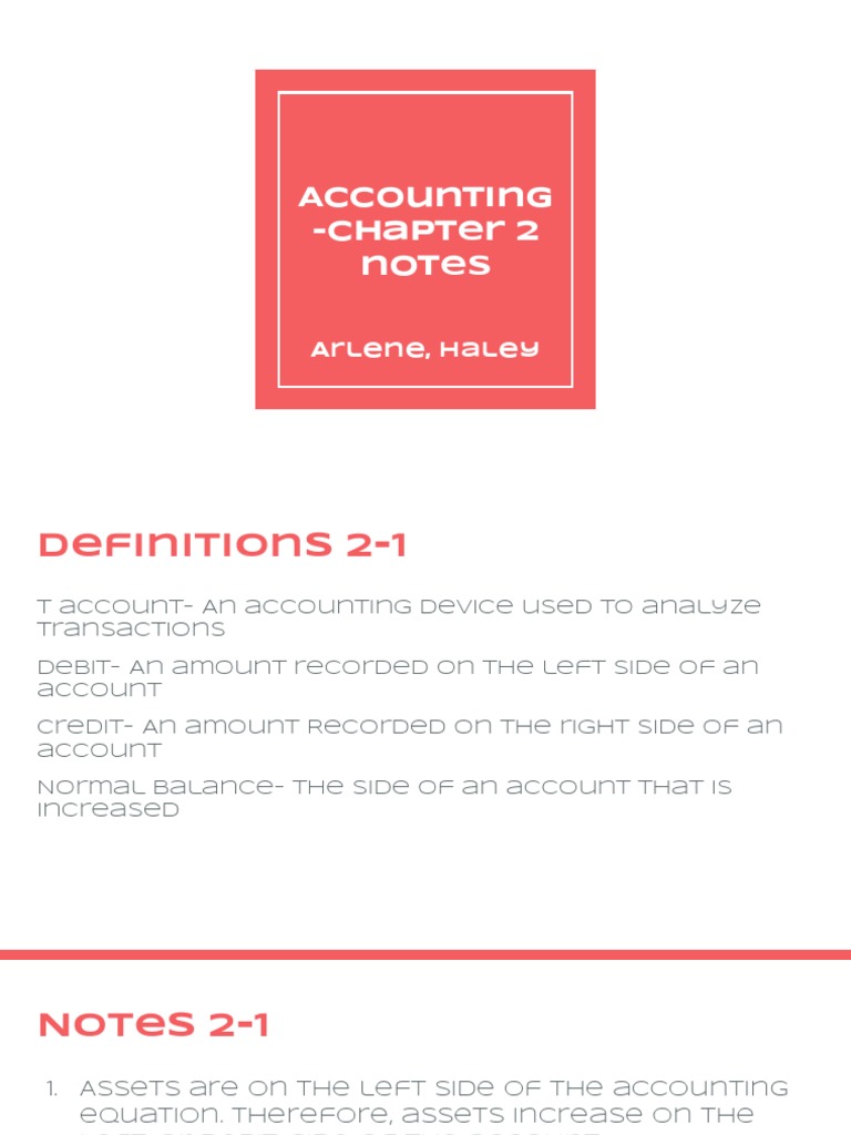 Accounting Chapter 2 Notes Pdf